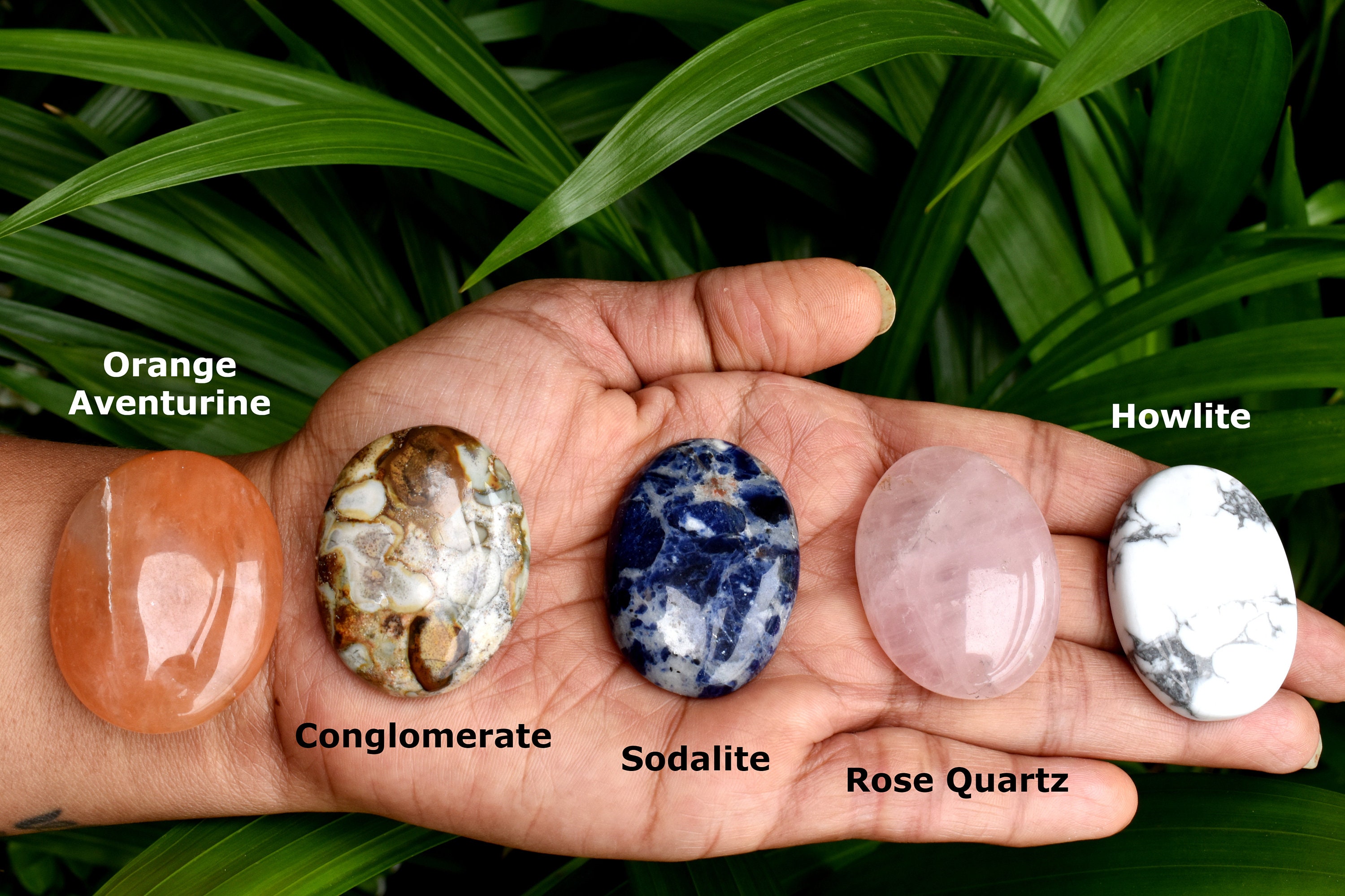 Natural Hand Carved Crystal Worry Stones Choose Your Polished - Etsy