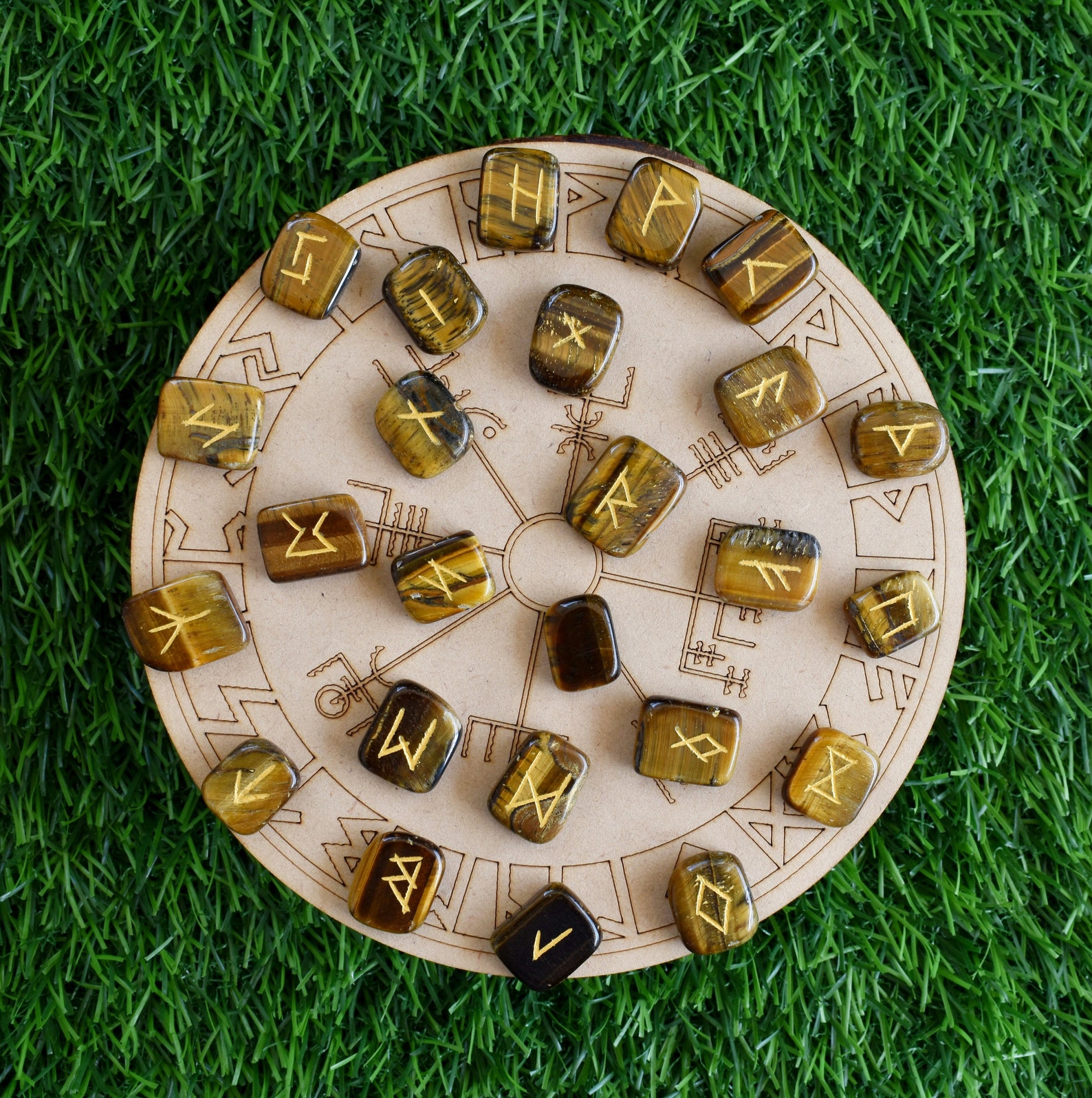 Tiger Eye Rune Sets Elder Futhrak Rune Set Gemstone Runic Set Comes ...