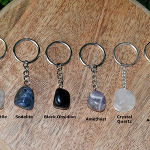 Tumbled Gemstone Crystal Keychains ,natural Stone Key Chain Charm ...
