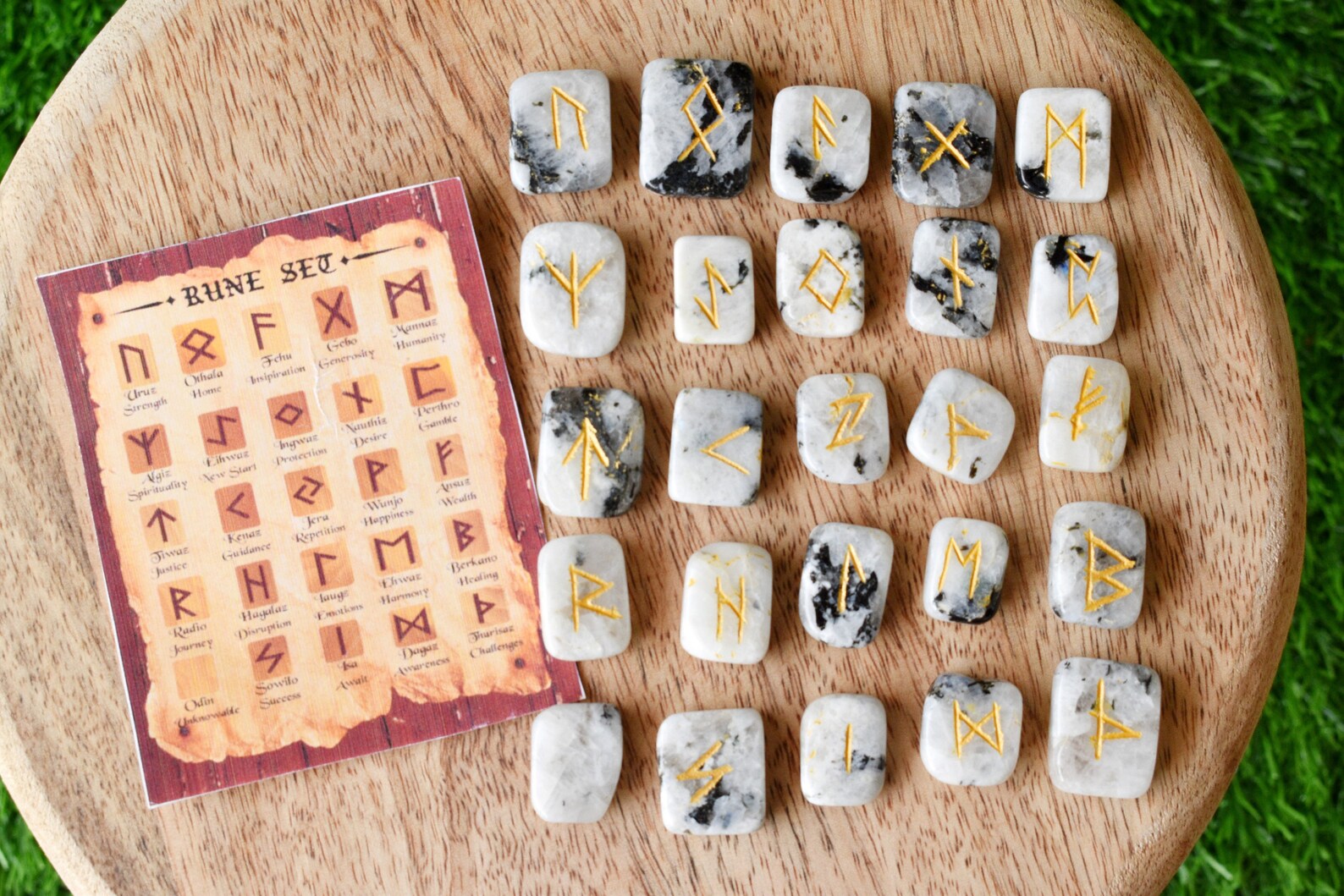 Rainbow Moonstone Rune Sets Elder Futhrak Rune Set Gemstone - Etsy