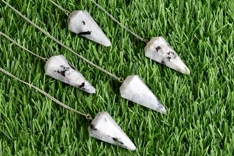 Rainbow Moonstone Faceted Cone Pendulum Healing Dowsing - Etsy