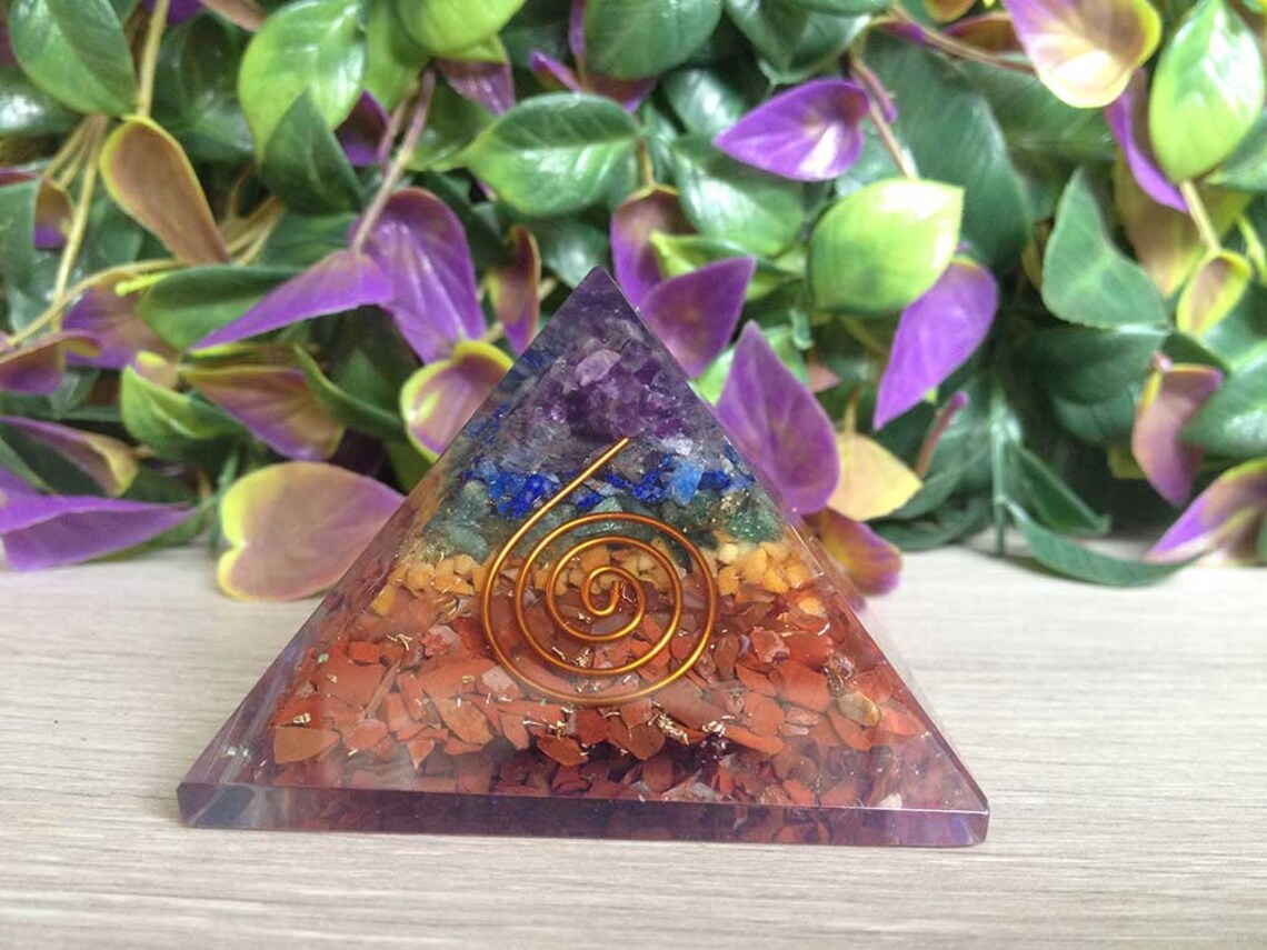 Bonded Chakra Layered Orgone Pyramid for Orgone Healing Reiki Healing ...