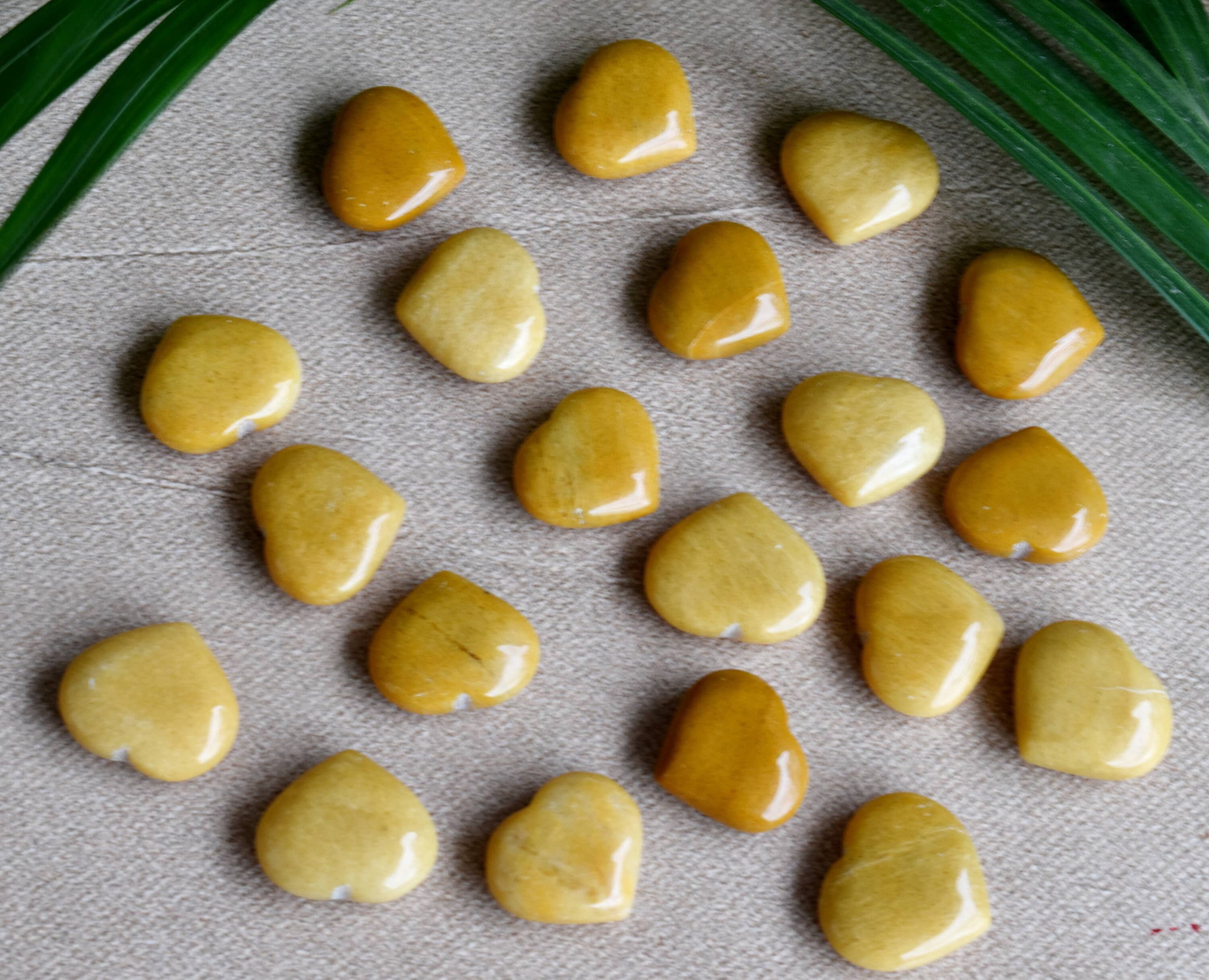 Yellow Aventurine Puffy Mini Hearts 1 Inch Pocket Heart Mini Puffy ...