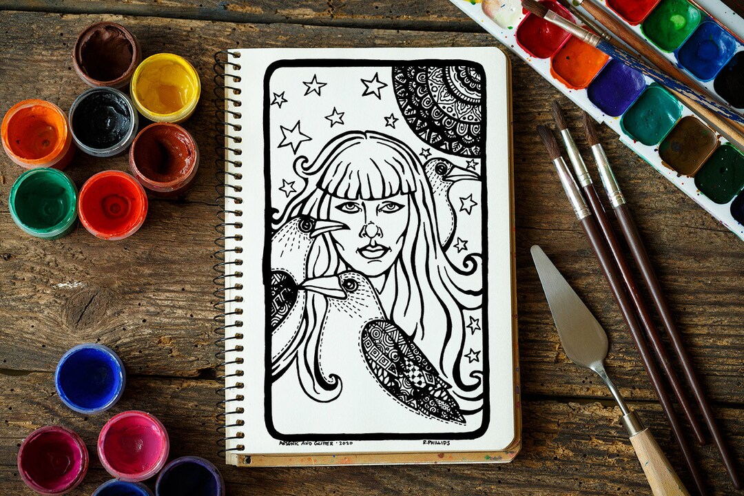 Celtic Goddess the Morrigan Printable Adult Coloring Page - Etsy