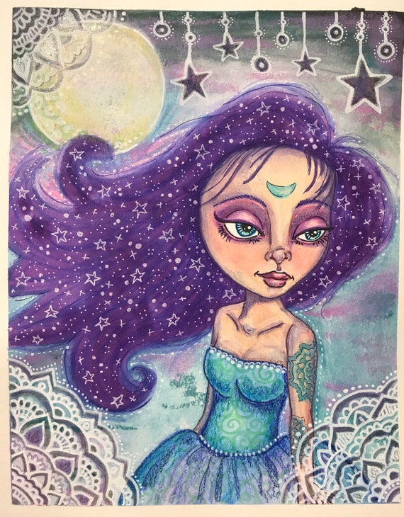 Mixed Media Moon Goddess - Etsy