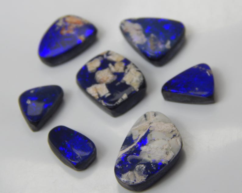 Lighting Ridge Black Opal Gemstone, Natural Loose Cabochon, Fancy Shape ...
