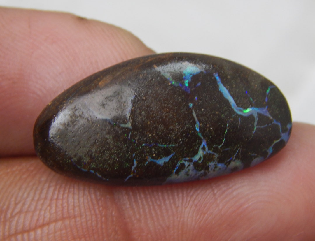 Green & Blue Fire , Australian Boulder Fire Opal Gemstone, Natural ...