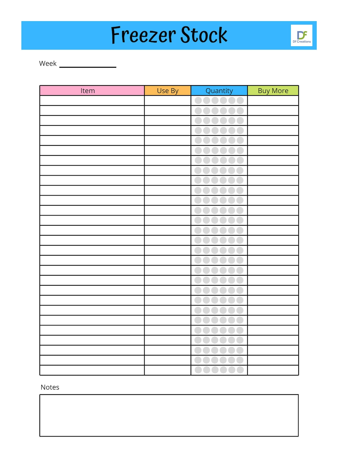 Instant Download Freezer Stock Inventory List. Monitor Quantity and Use ...