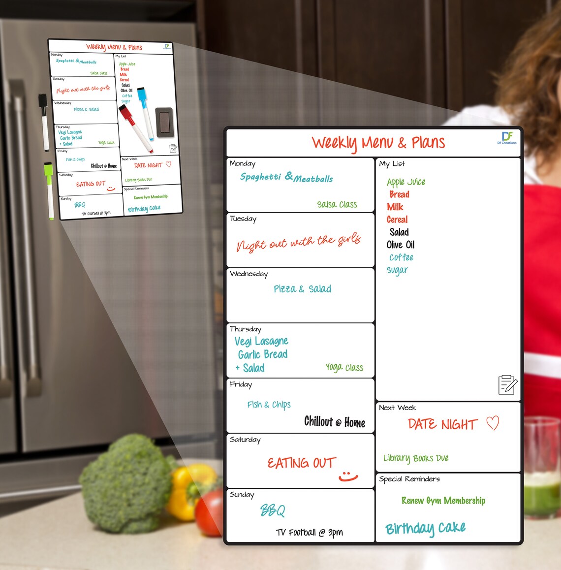 A3 Magnetic Whiteboard Planner Weekly White Board Calendar | Etsy