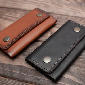Leather Key Holder Leather Slim Key Wallet Leather Key - Etsy