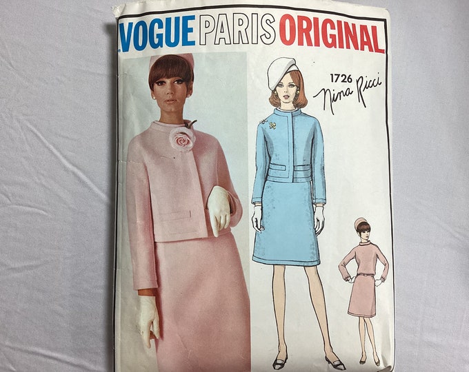 1960's Nina Ricci VOGUE Paris Original Sewing Pattern 1726 Size 10 - Etsy