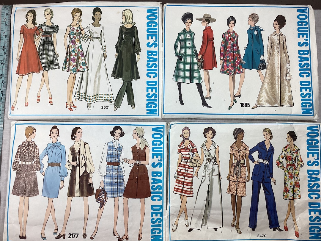 Collection of Vintage Original VOGUE'S BASIC DESIGN Sewing Patterns ...