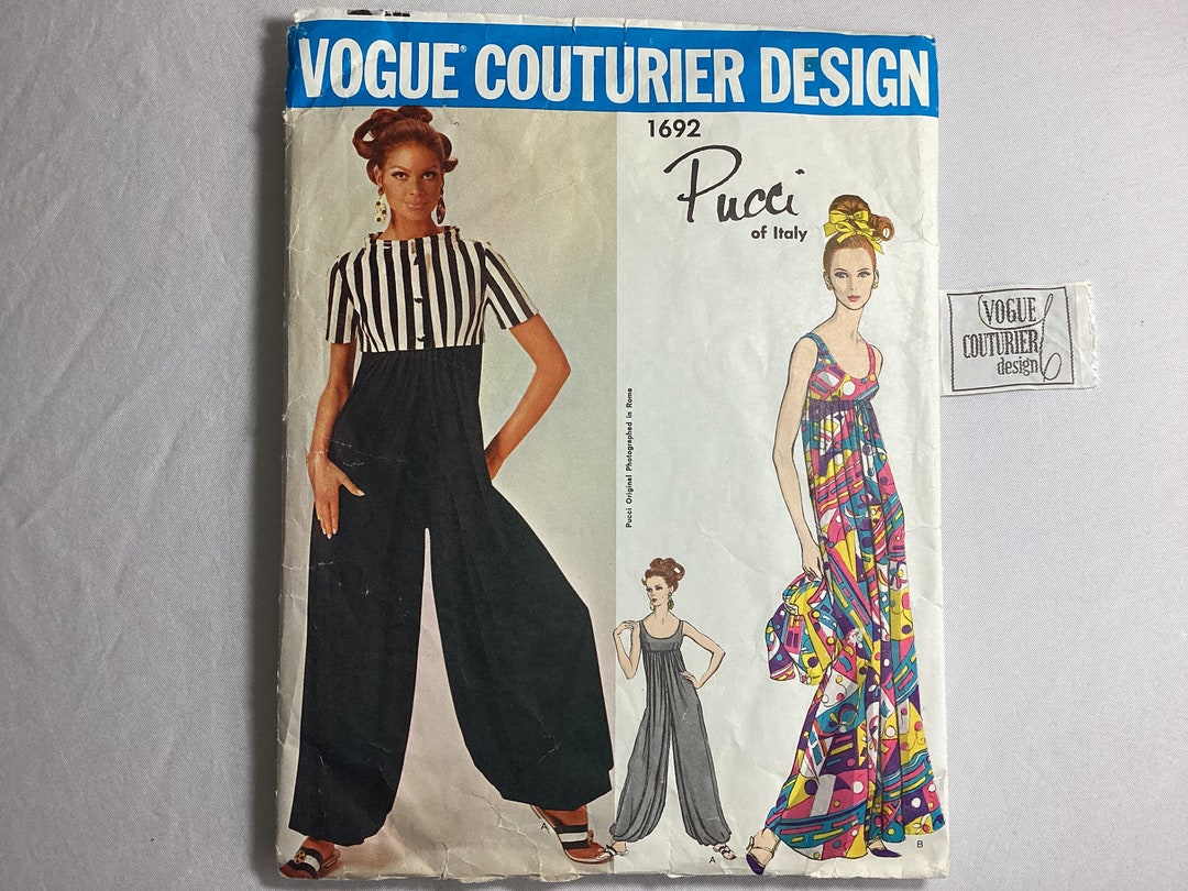 VERY RARE Vintage Original Sewing Pattern Genuine Vogue Designer LABEL ...