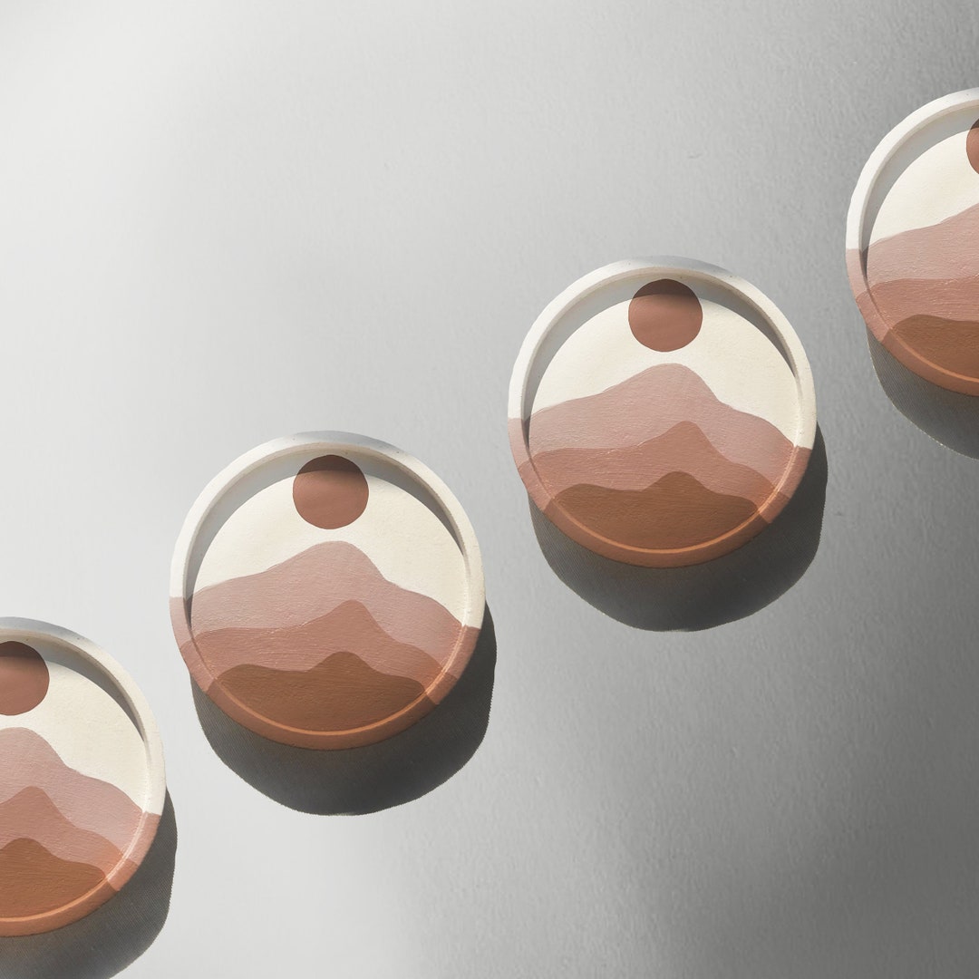 Concrete Coasters Boho Design | Terracotta Mountain Desert Design ...