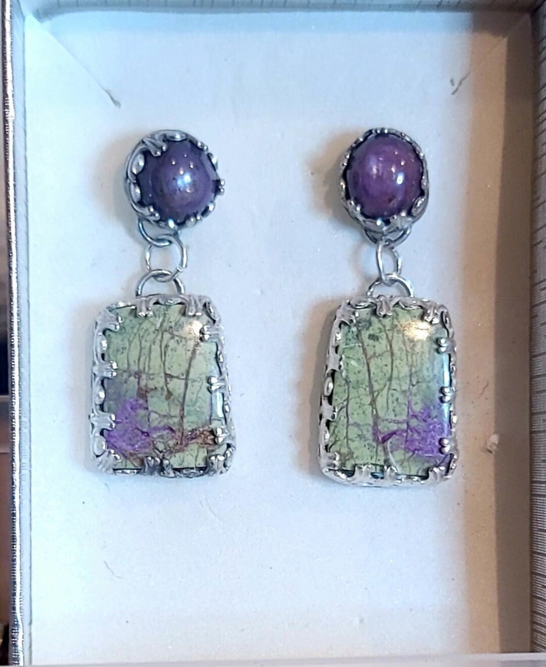 Star Ruby and Purple Sticktite Post Earrings 331 - Etsy