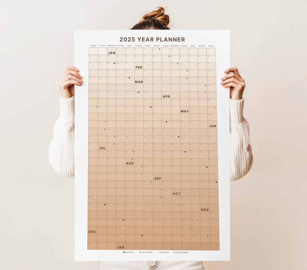 BROWN 2025 Large Family Calendar Wall Calendar 2025 Planner Family One ...