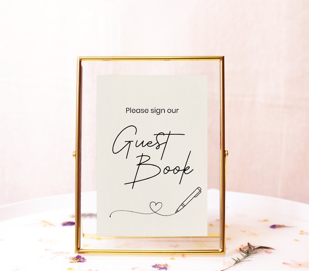 Wedding Guest Book Sign Table Wedding Decor Guest Book Table Sign ...