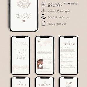 Wedding Passport Invitation Digital Animated Destination Wedding Invite ...