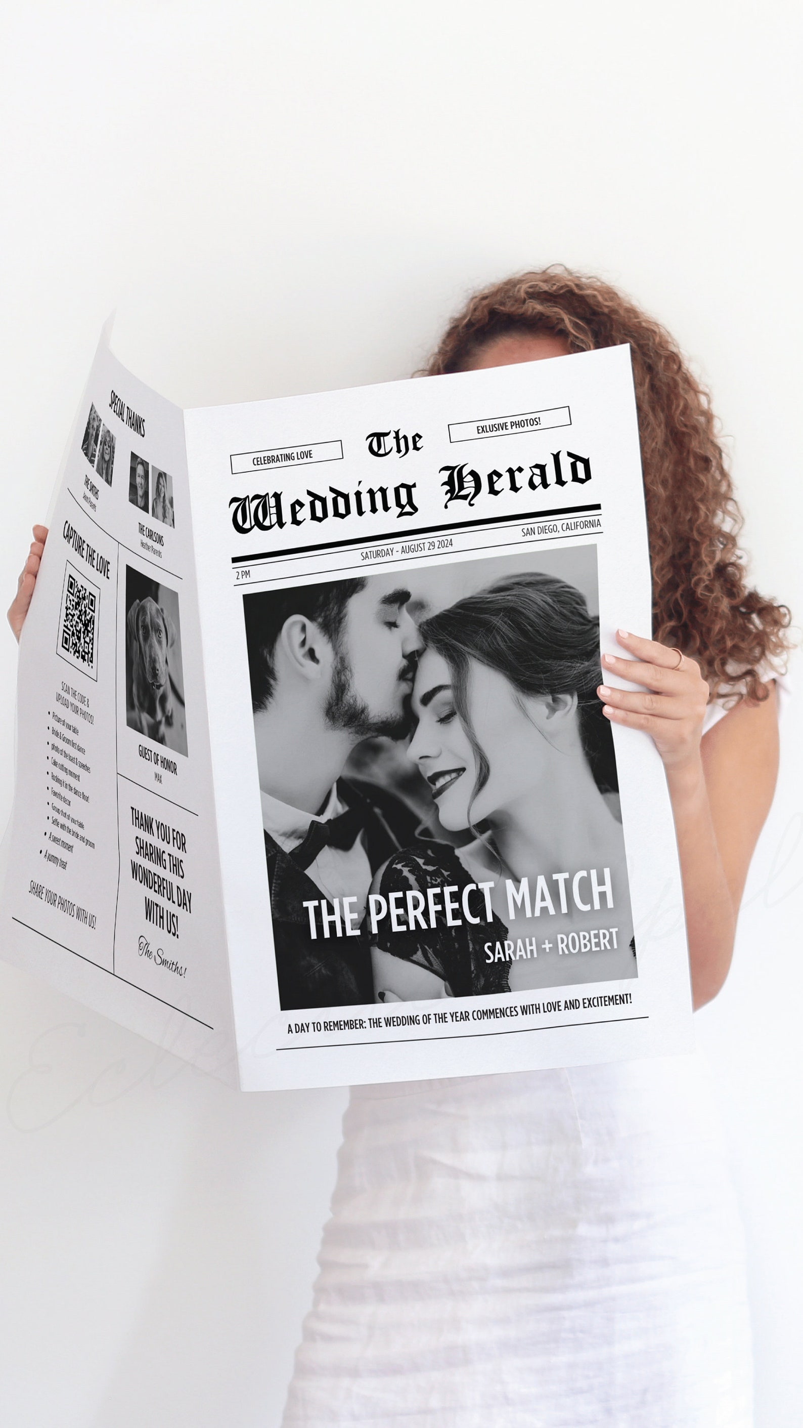 Custom Wedding Newspaper Template Wedding Program Newspaper Idea ...