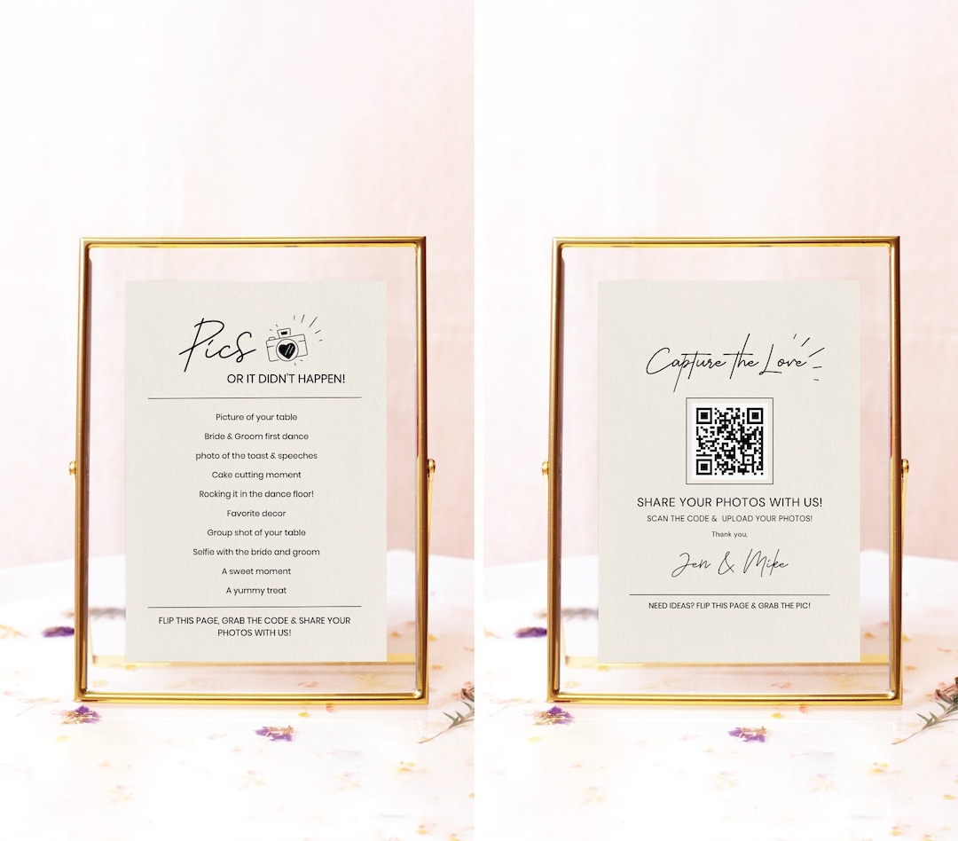 Wedding QR Code Photo QR Code Wedding Sign Template Wedding Game I Spy ...
