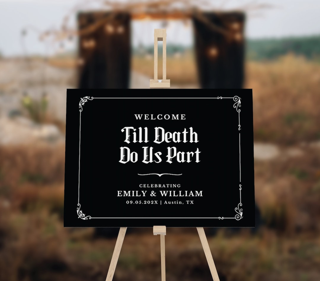 Gothic Wedding Welcome Sign Halloween Welcome Sign Template Wedding ...