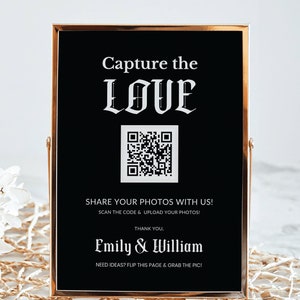 Gothic Wedding QR Code Sign Moody Photo QR Code Halloween Wedding Sign ...
