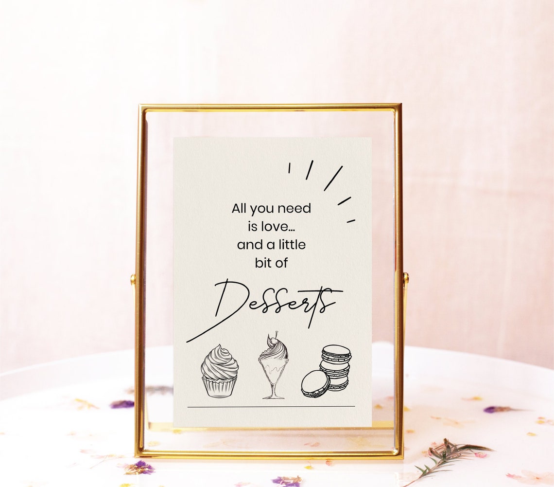 Dessert Table Sign Dessert Table Decor Wedding Sign Dessert Wedding ...