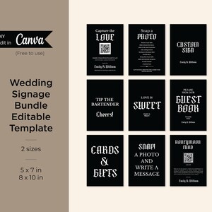 Halloween Wedding Signs Bundle Moody Wedding Signage Bundle Canva Goth ...