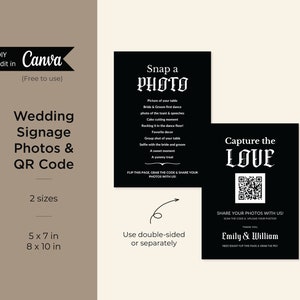 Gothic Wedding QR Code Sign Moody Photo QR Code Halloween Wedding Sign ...