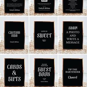 Halloween Wedding Signs Bundle Moody Wedding Signage Bundle Canva Goth ...