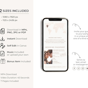 Wedding Passport Invitation Digital Animated Destination Wedding Invite ...