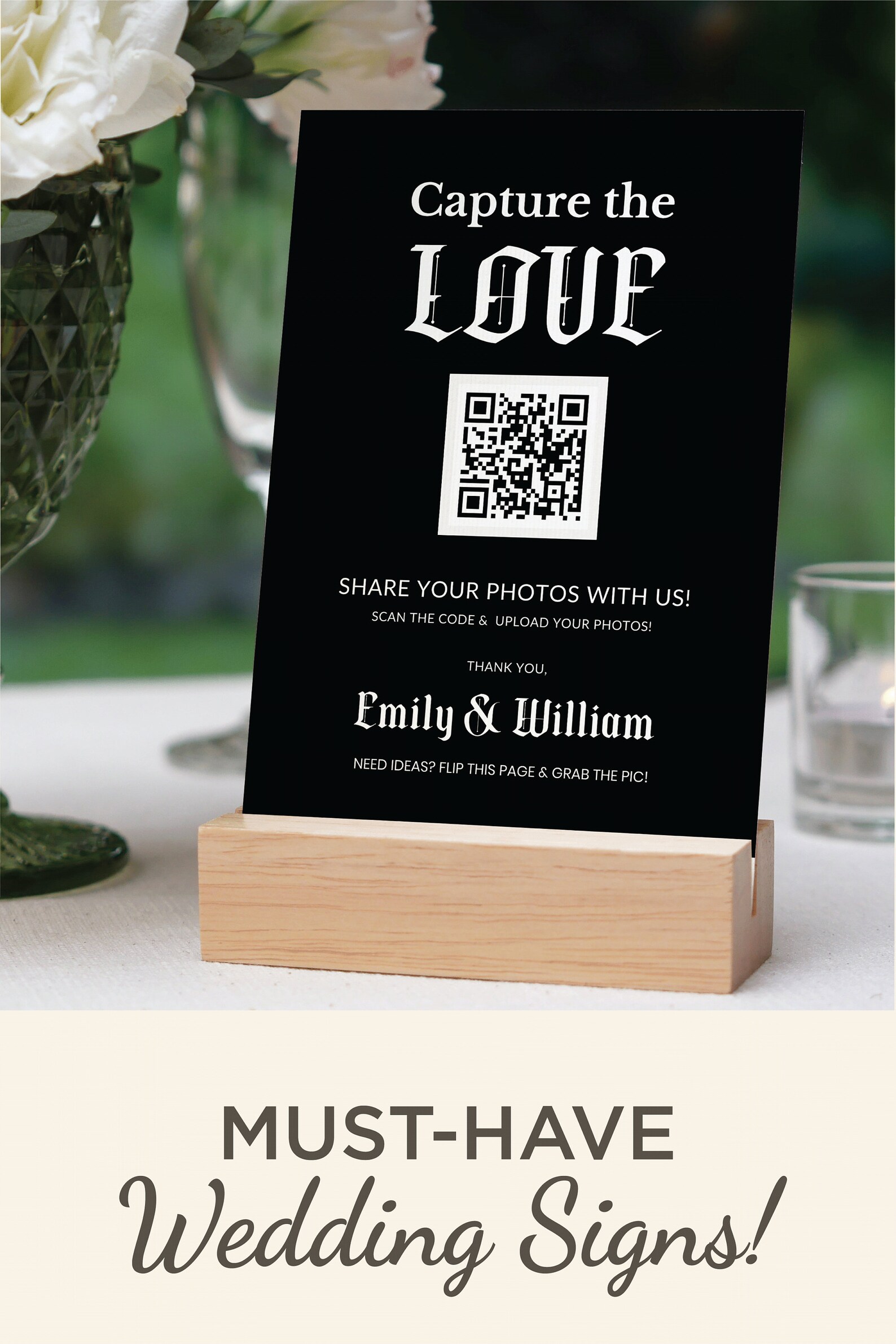 Gothic Wedding QR Code Sign Moody Photo QR Code Halloween Wedding Sign ...