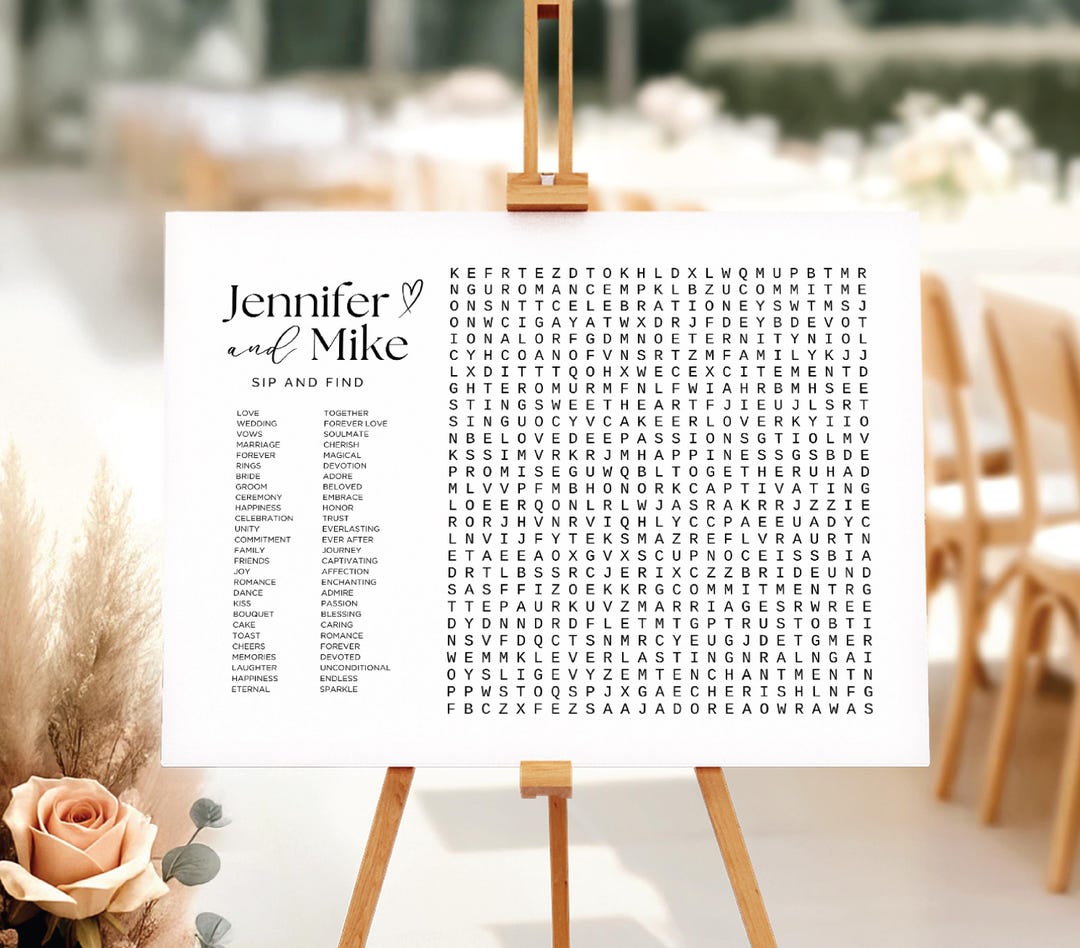 Wedding Wordsearch Download Wedding Day Wordsearch Custom Wedding Word ...