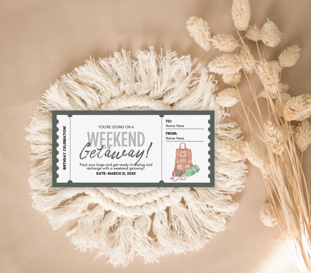 Trip Voucher Gift Surprise Trip Gift Idea for Travel Surprise Gift ...