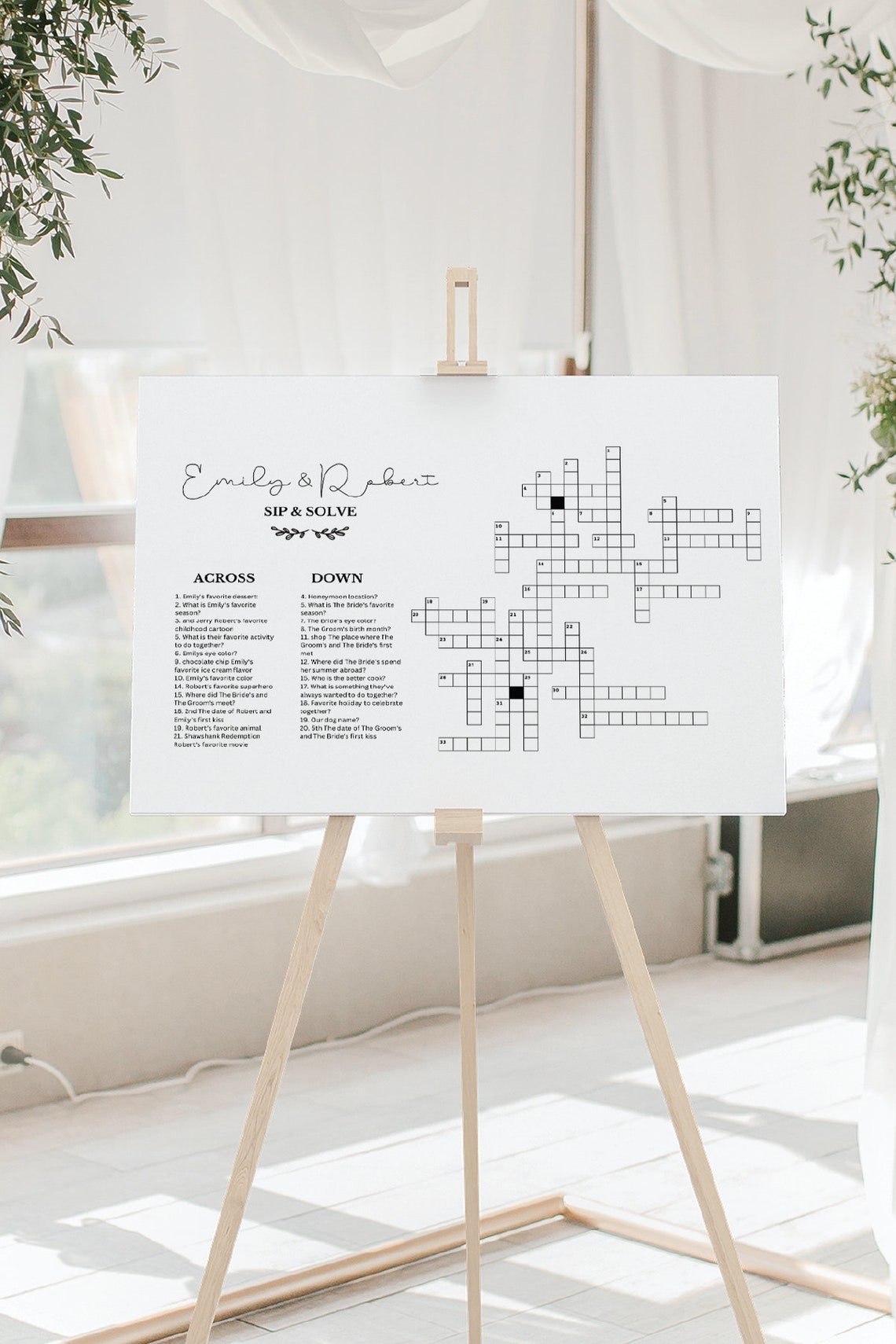 Minimalist Wedding Crossword Puzzle Template Wedding Game for - Etsy Canada