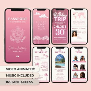 Girl Birthday Trip Itinerary Beach Trip Itinerary Birthday Party Invite ...