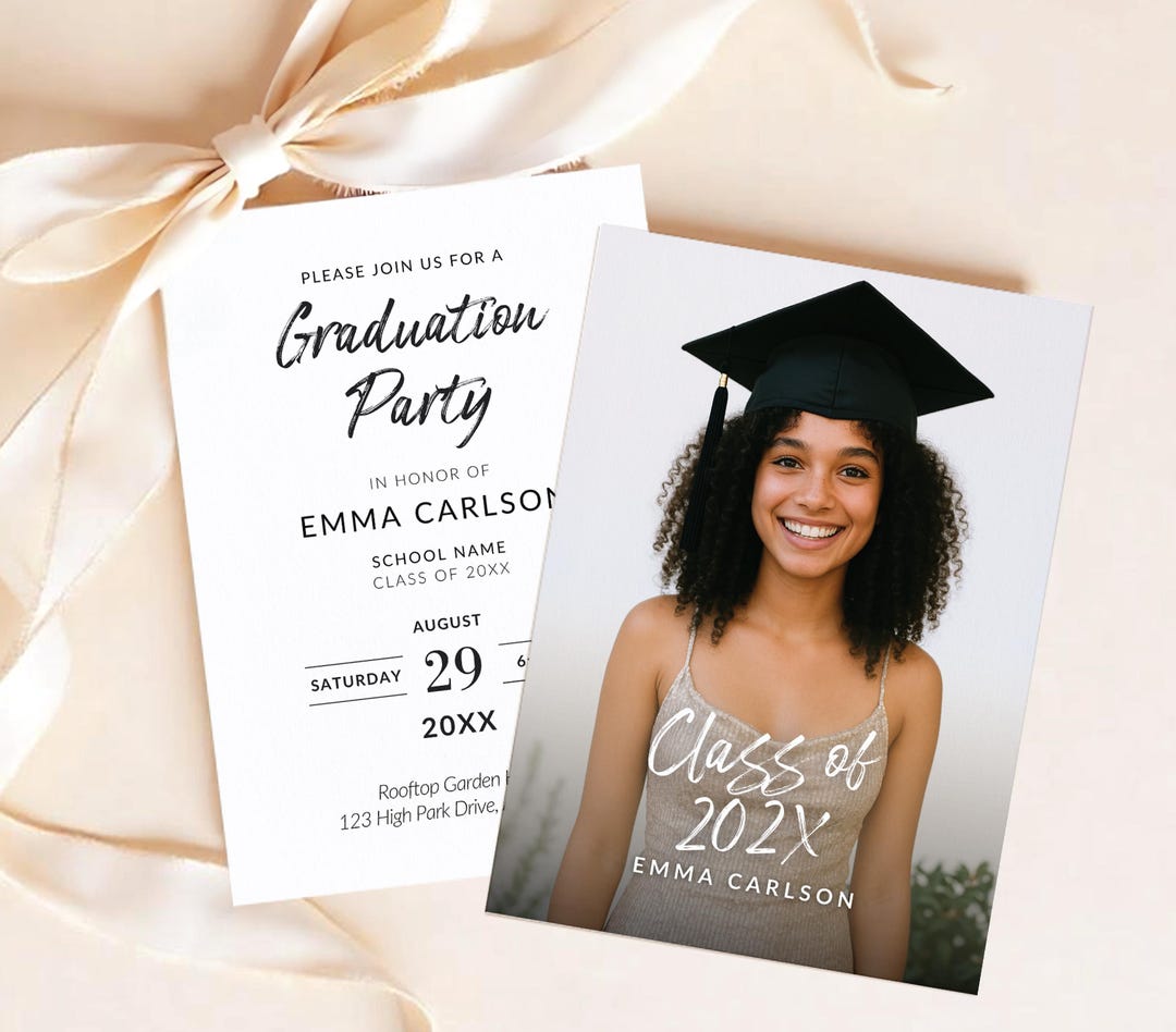 Graduation Invitation Printable Photo Graduation Invite Template Class ...