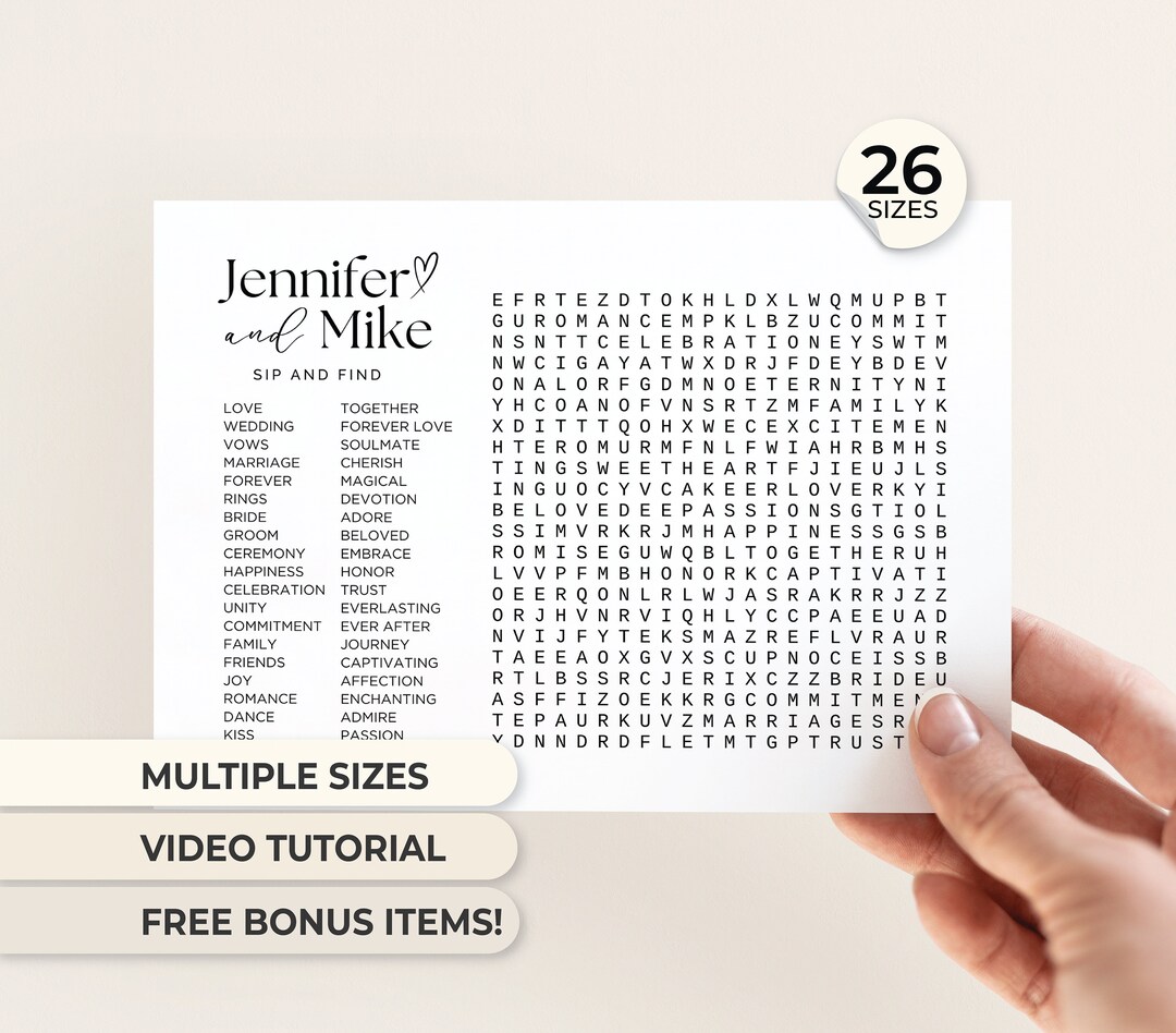 Small Word Search Puzzle Printable Word Search Wedding Template Game ...