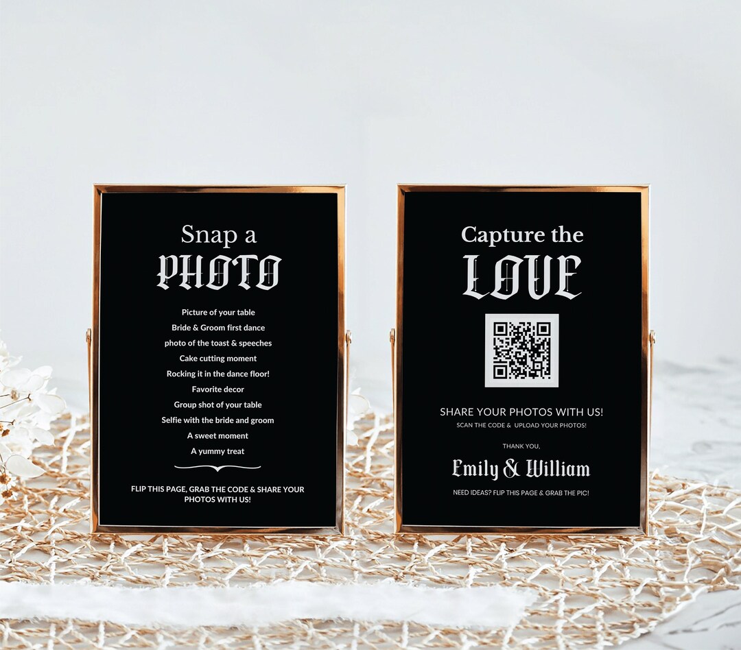 Gothic Wedding QR Code Sign Moody Photo QR Code Halloween Wedding Sign ...