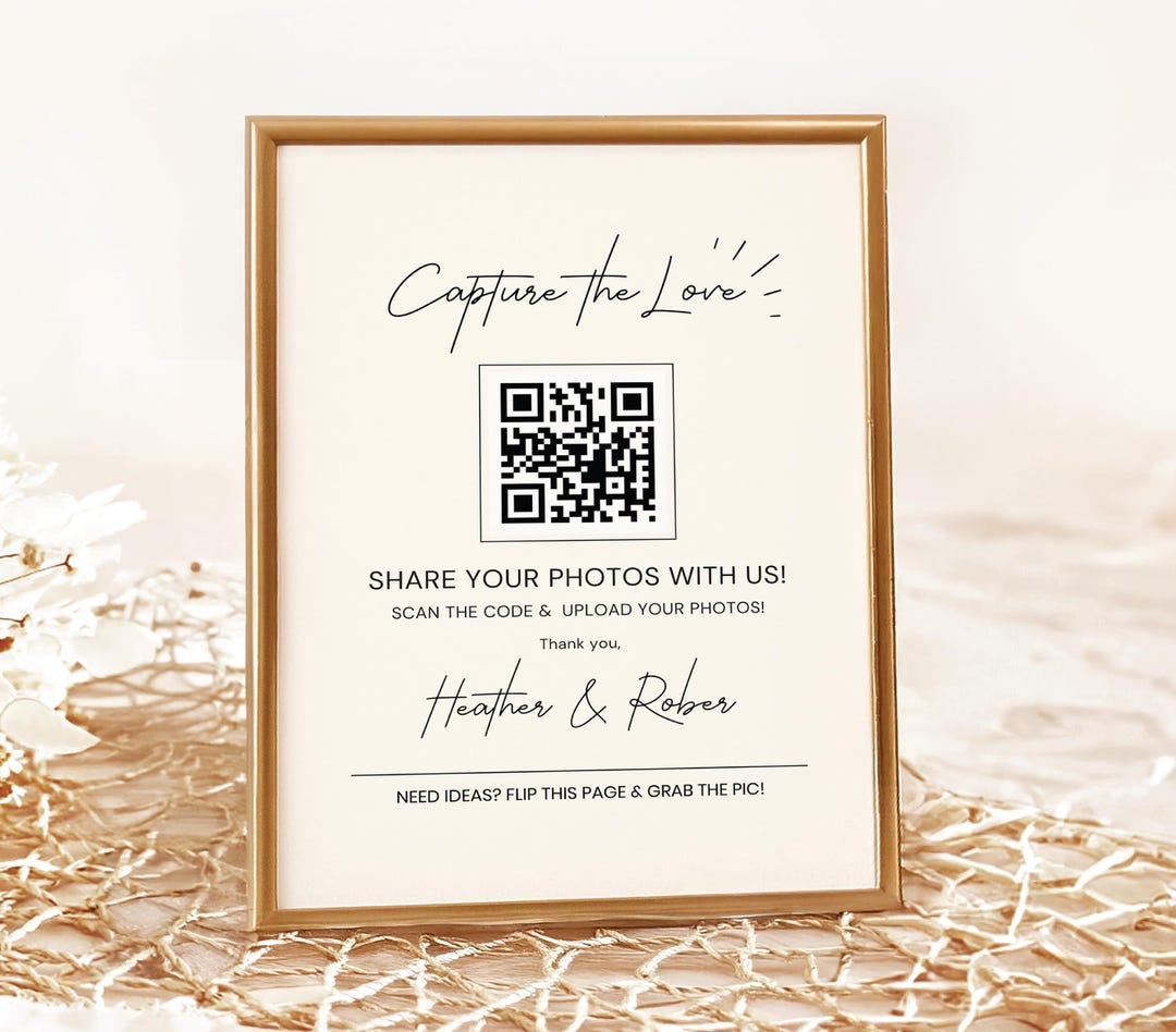 Wedding Photo QR Code Wedding QR Code Sign Photo Upload QR Code ...