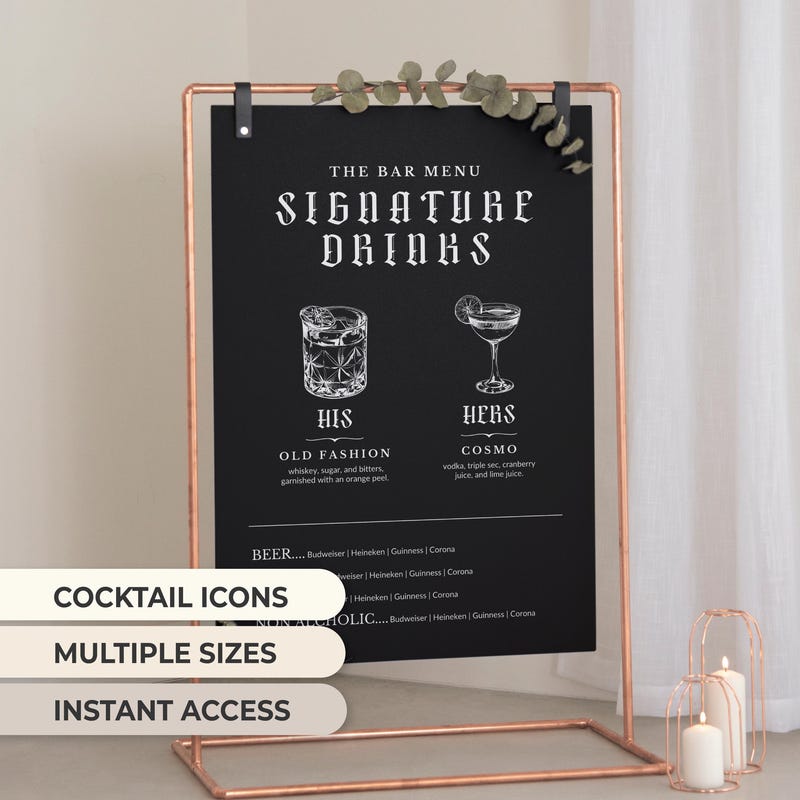 Velvet Drink Sign - Etsy