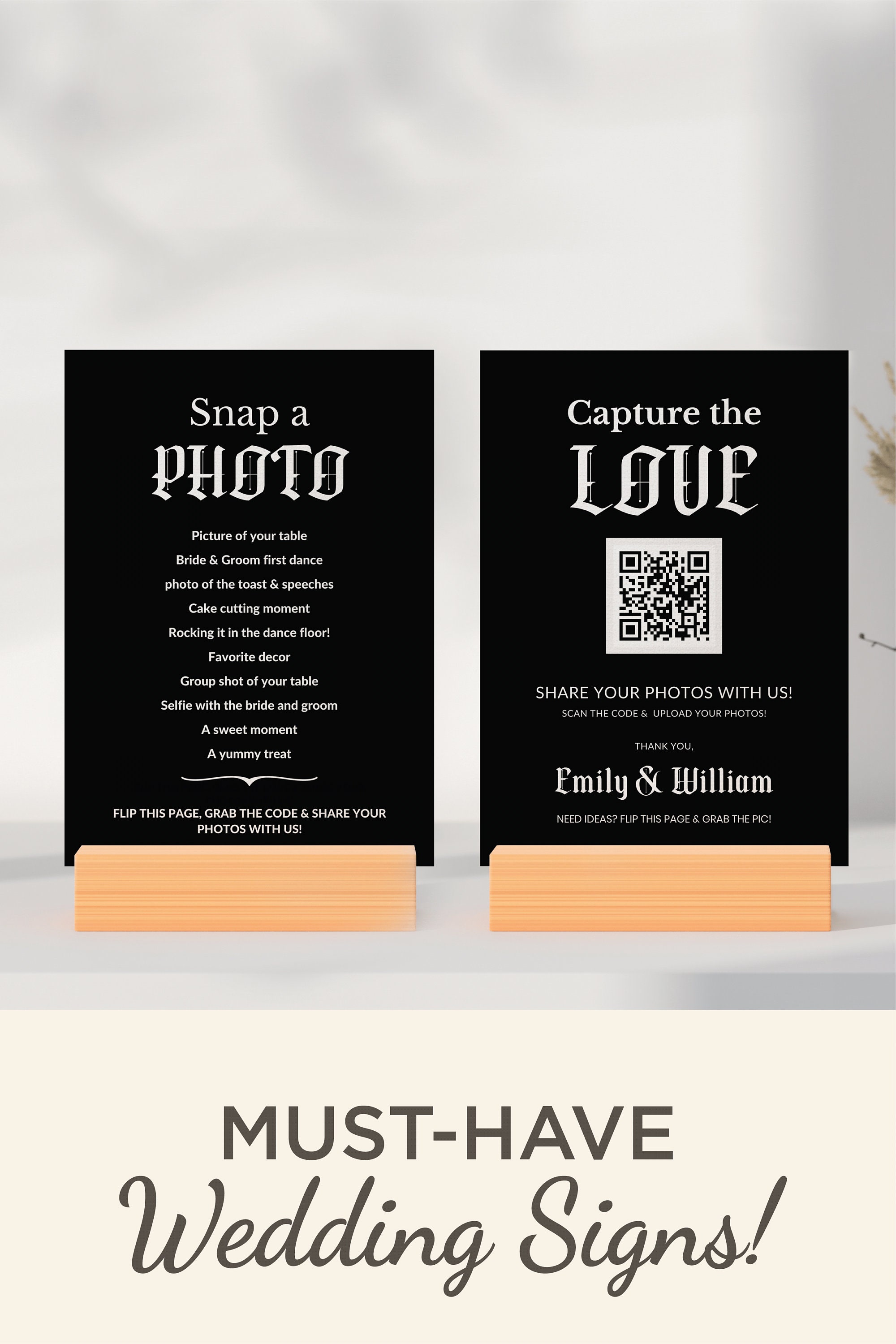 Gothic Wedding QR Code Sign Moody Photo QR Code Halloween Wedding Sign ...