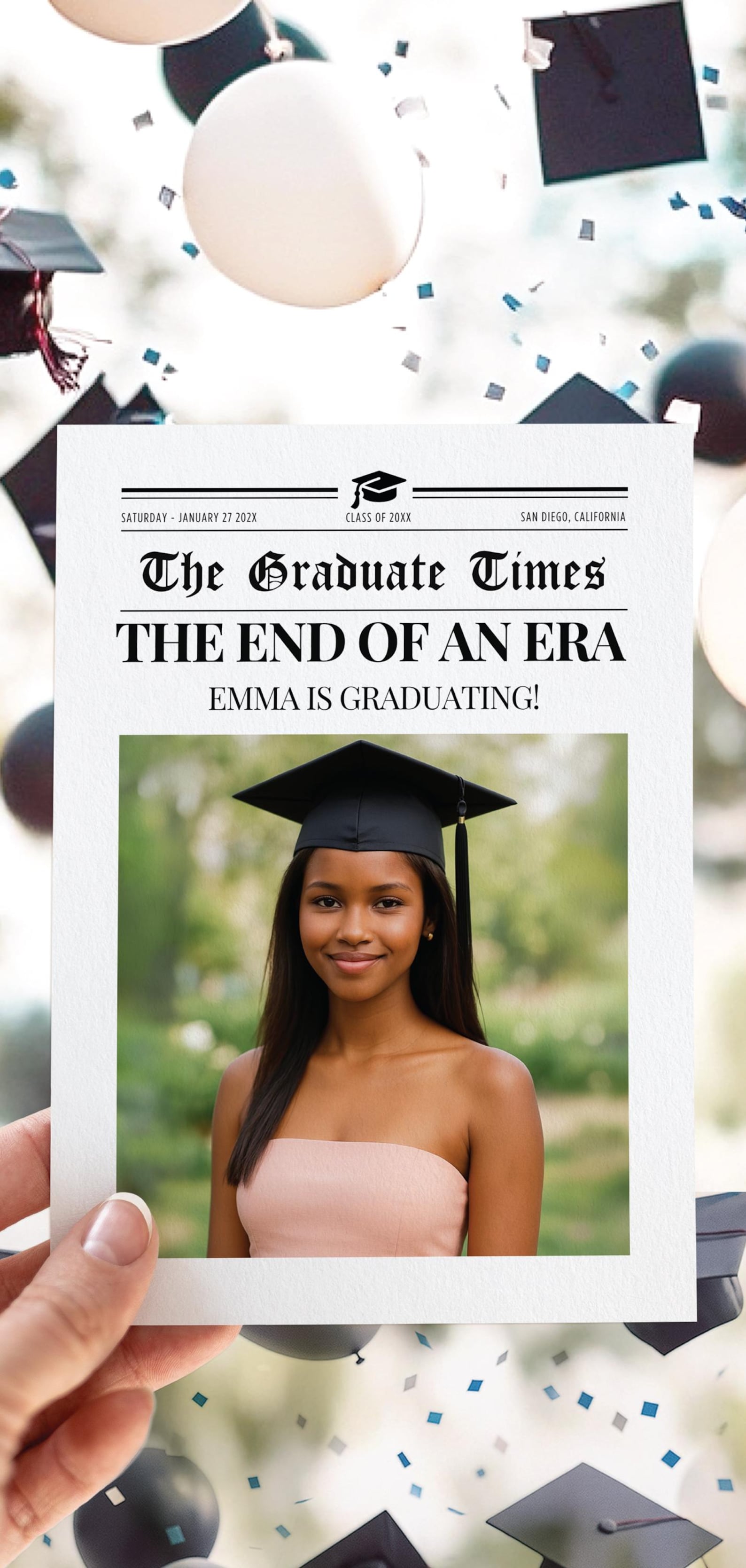 Newspaper Graduation Announcement Template Graduation Invitation ...