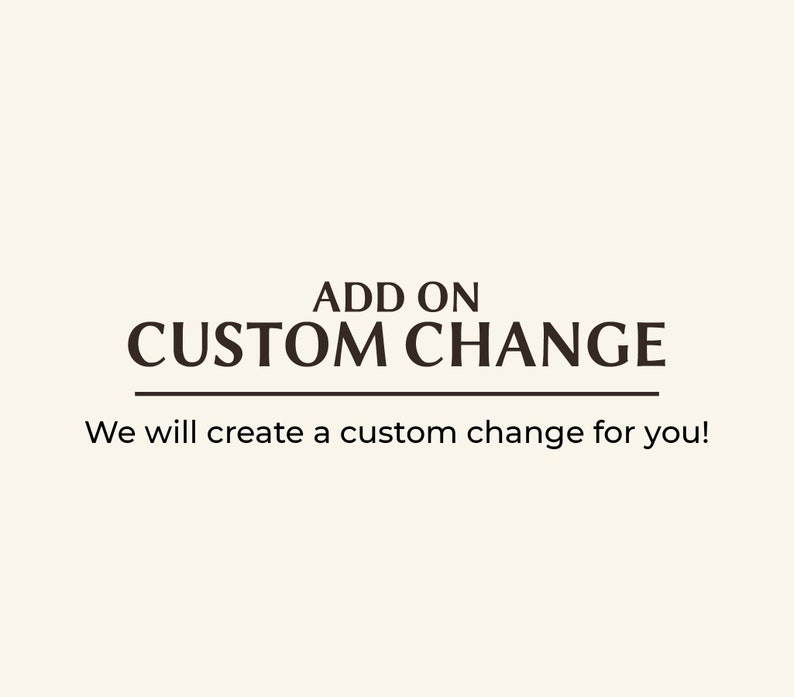 Custom Change Template Add On - Etsy