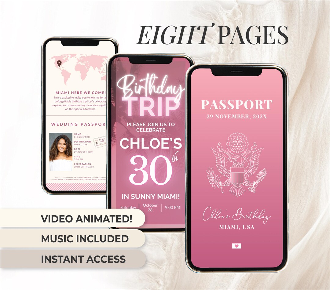 Girl Birthday Trip Itinerary Beach Trip Itinerary Birthday Party Invite ...