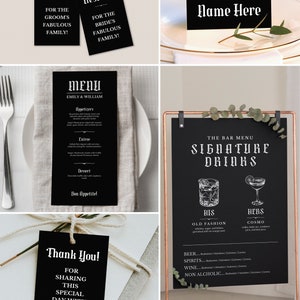 Moody Wedding Decor Moody Wedding Template Bundle Canva Moody Signs ...
