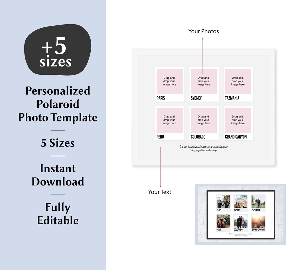 Custom Polaroid Gift Template Personalized Polaroid Photo - Etsy