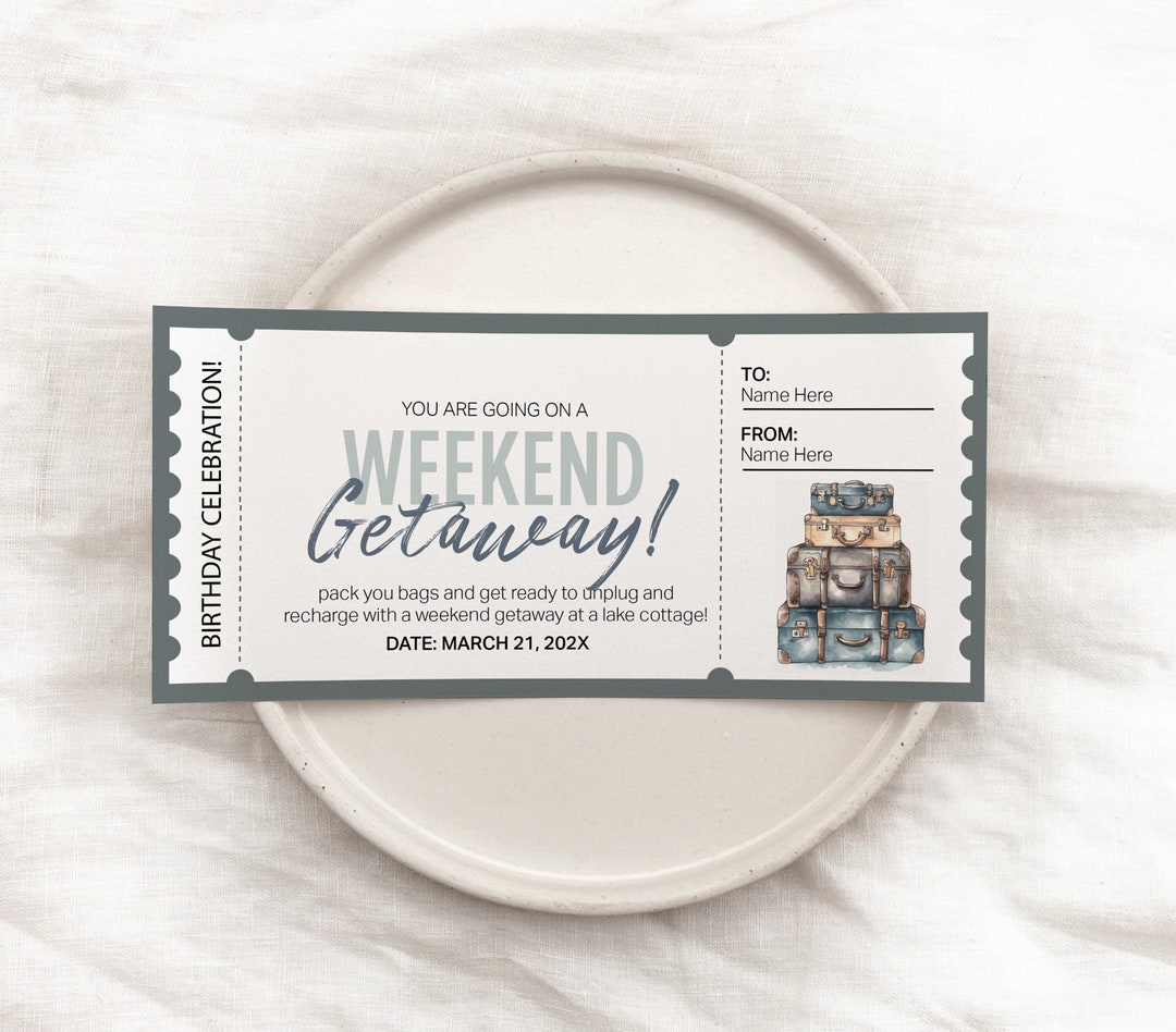 Modèle de chèque-cadeau Modèle de bon d'escapade de week-end Bon de ...