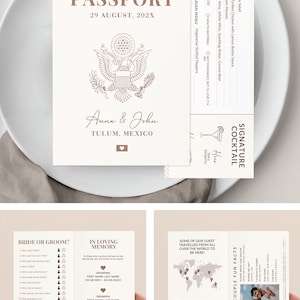 Wedding Passport Program Wedding Program Passport Wedding Program ...
