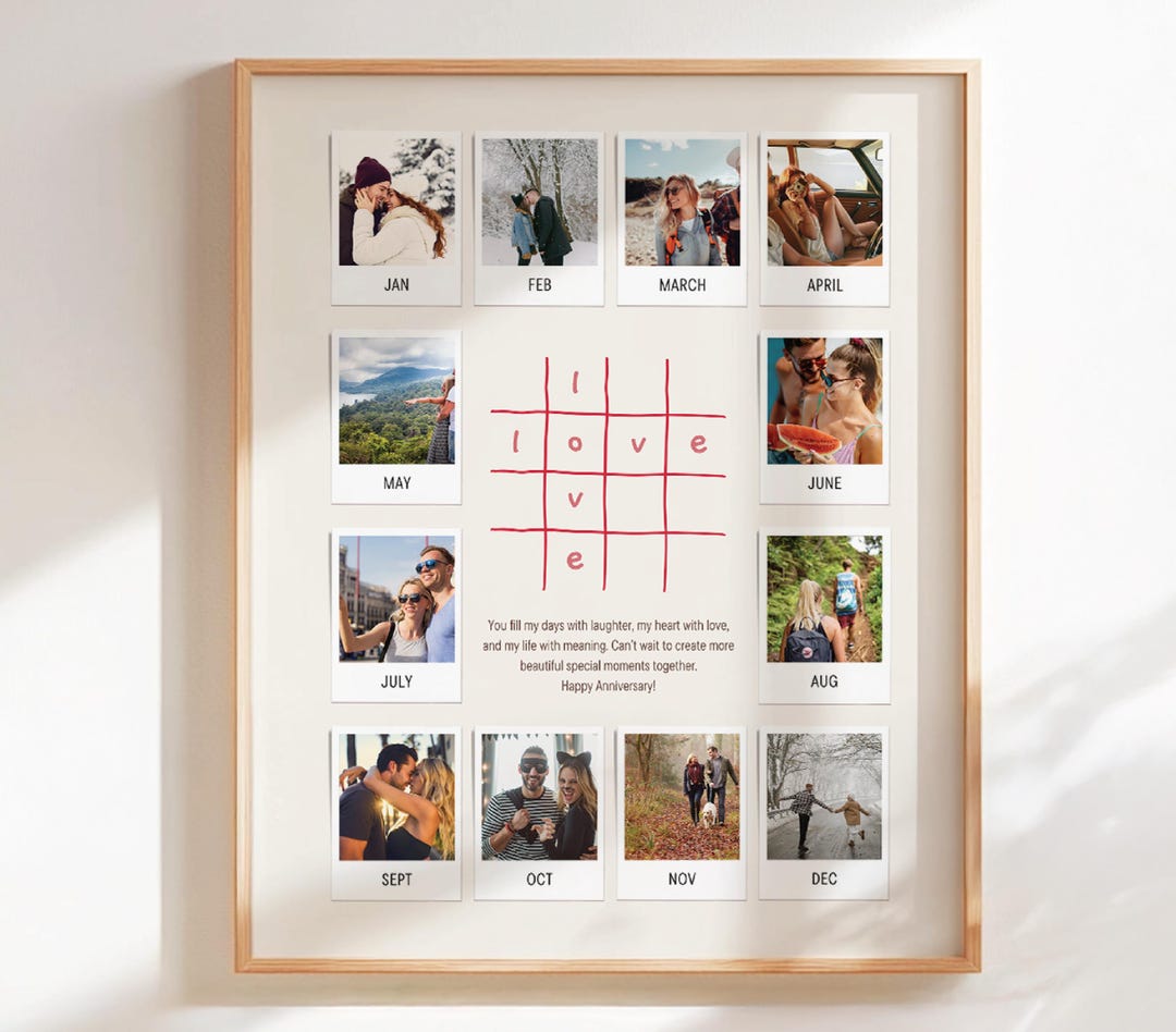 1 Year Gift Boyfriend Polaroid Photo One Year Gift Memorable Couple ...